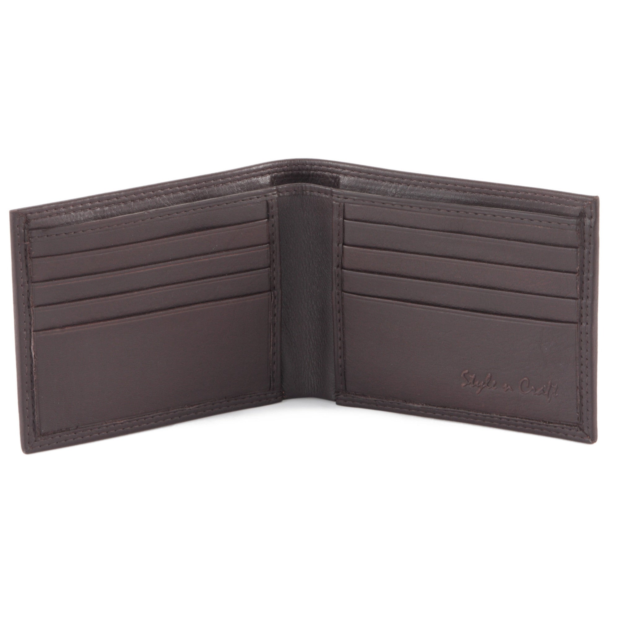 Brown Full Grain Leather Slim Bifold Wallet | Style n Craft