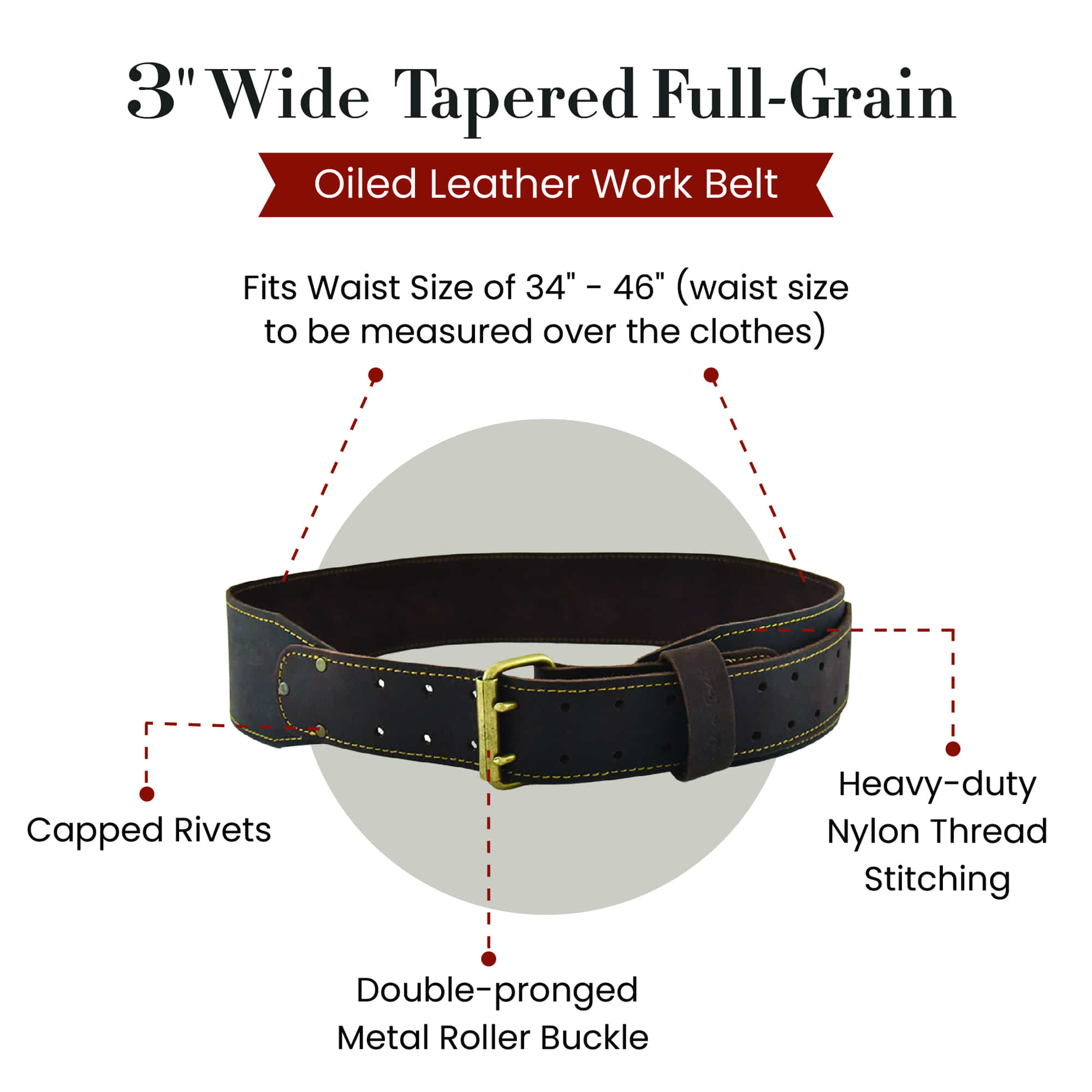 Black & Brown Leather Work Belt & Work Suspenders | Style n Craft